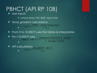 API Limitations for Cementing Temperature | PPT
