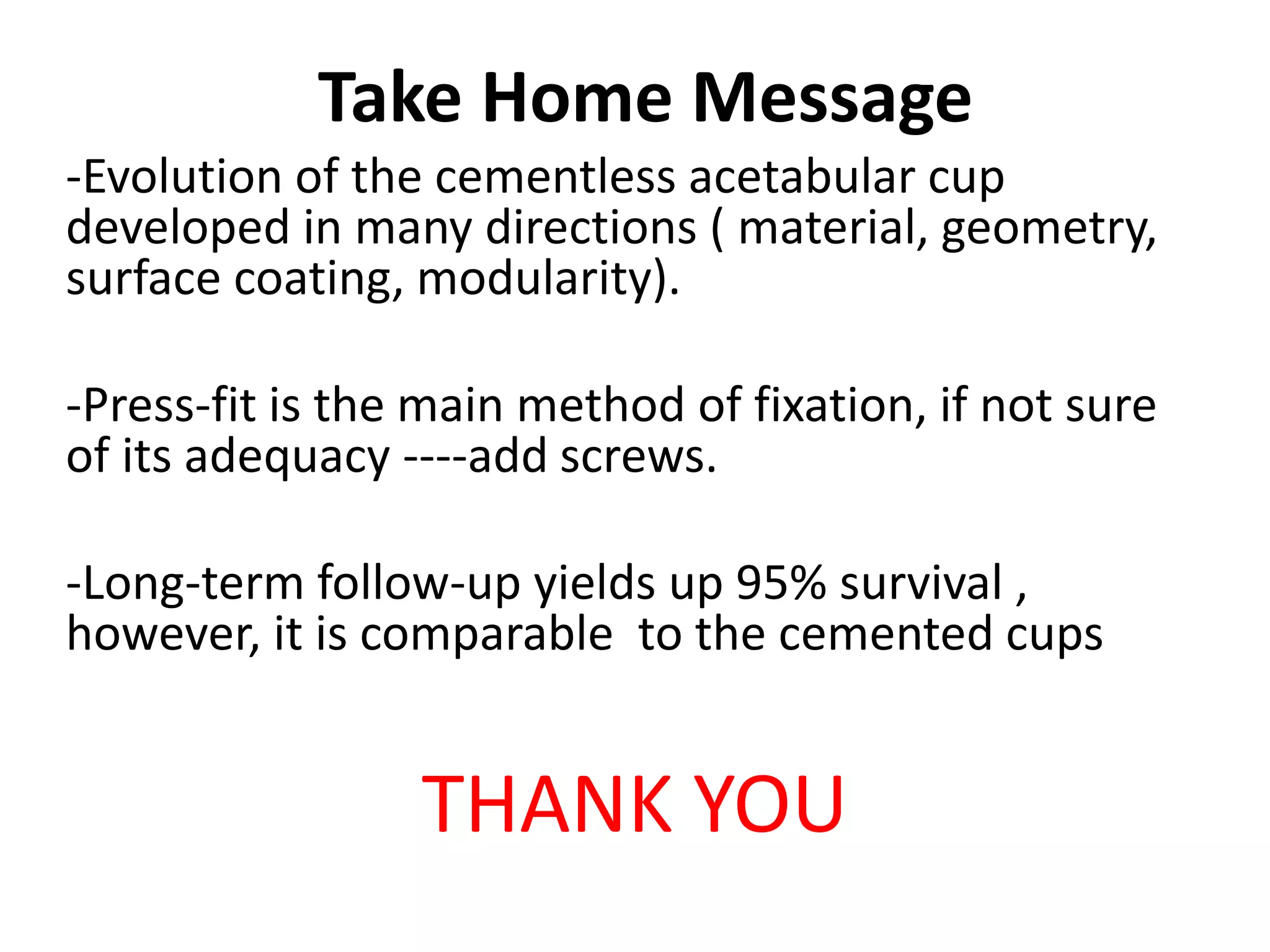 Cementless acetabular cups | PPTX