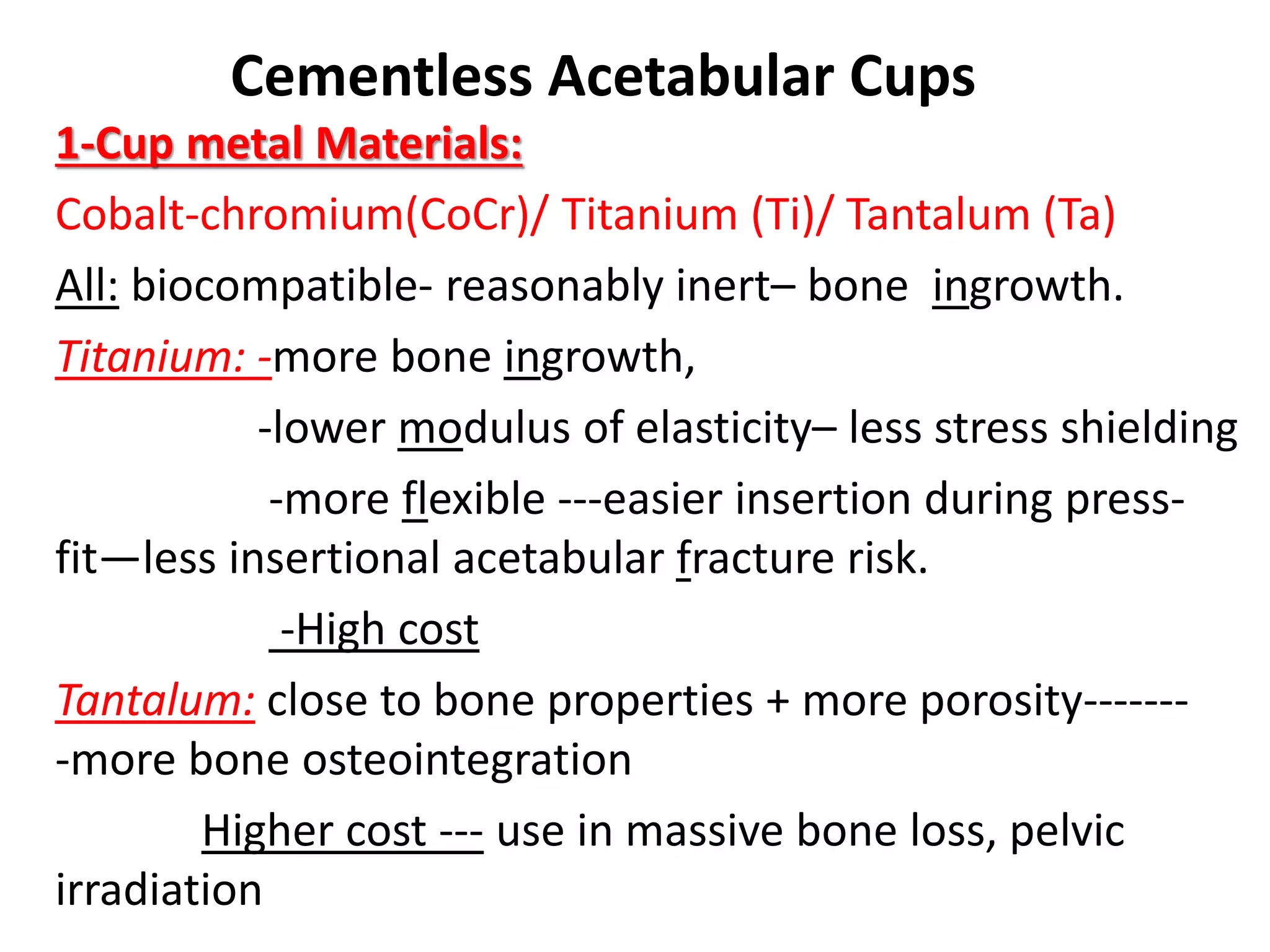 Cementless acetabular cups | PPTX