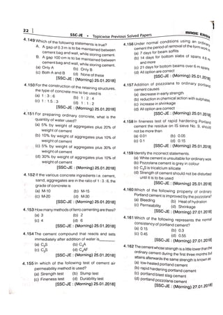 Cement & Lime_SSC JE_MCQ_SOLVED_2007-2018 | PDF