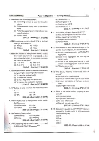 Cement & Lime_SSC JE_MCQ_SOLVED_2007-2018 | PDF