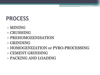 Cement manufacturing process by shubham malviya | PPT