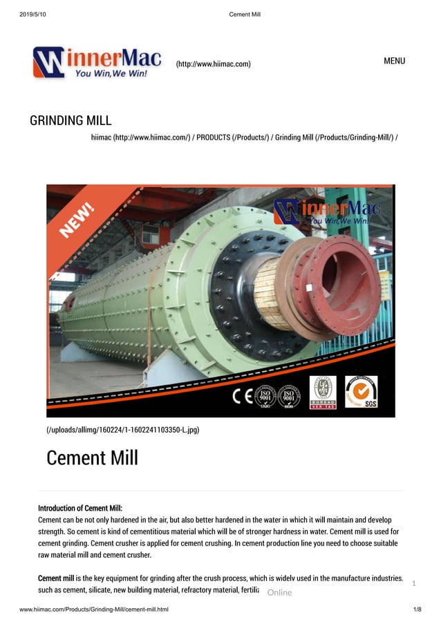 Cement mill | PDF | Commodities | Economy