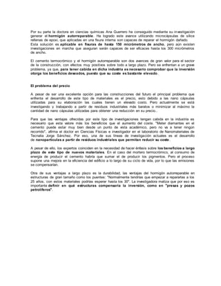 Cemento termocromico y hormigon autorreparable | DOCX