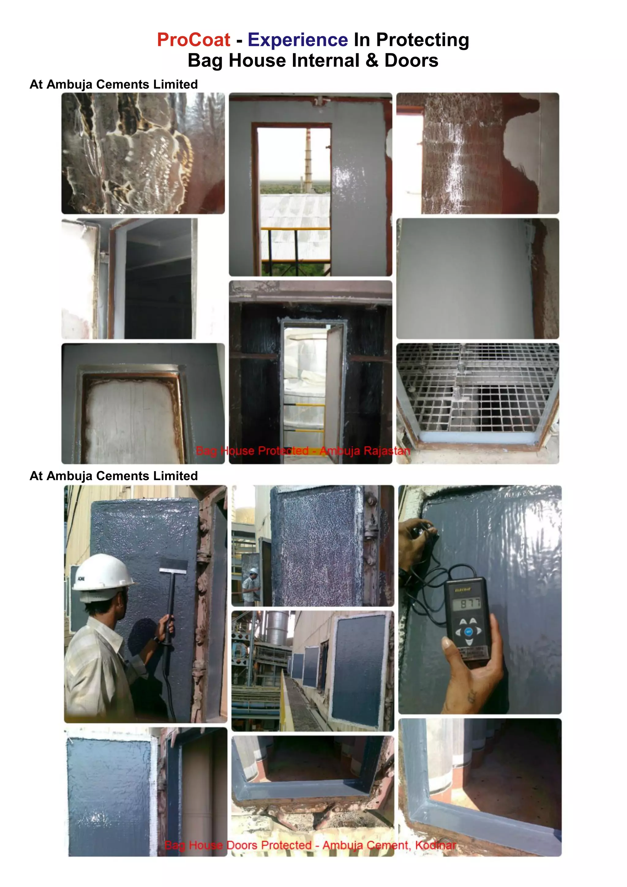 Cement Plant ProCoat Baghouse Internal Corrosion Protection Coating ...