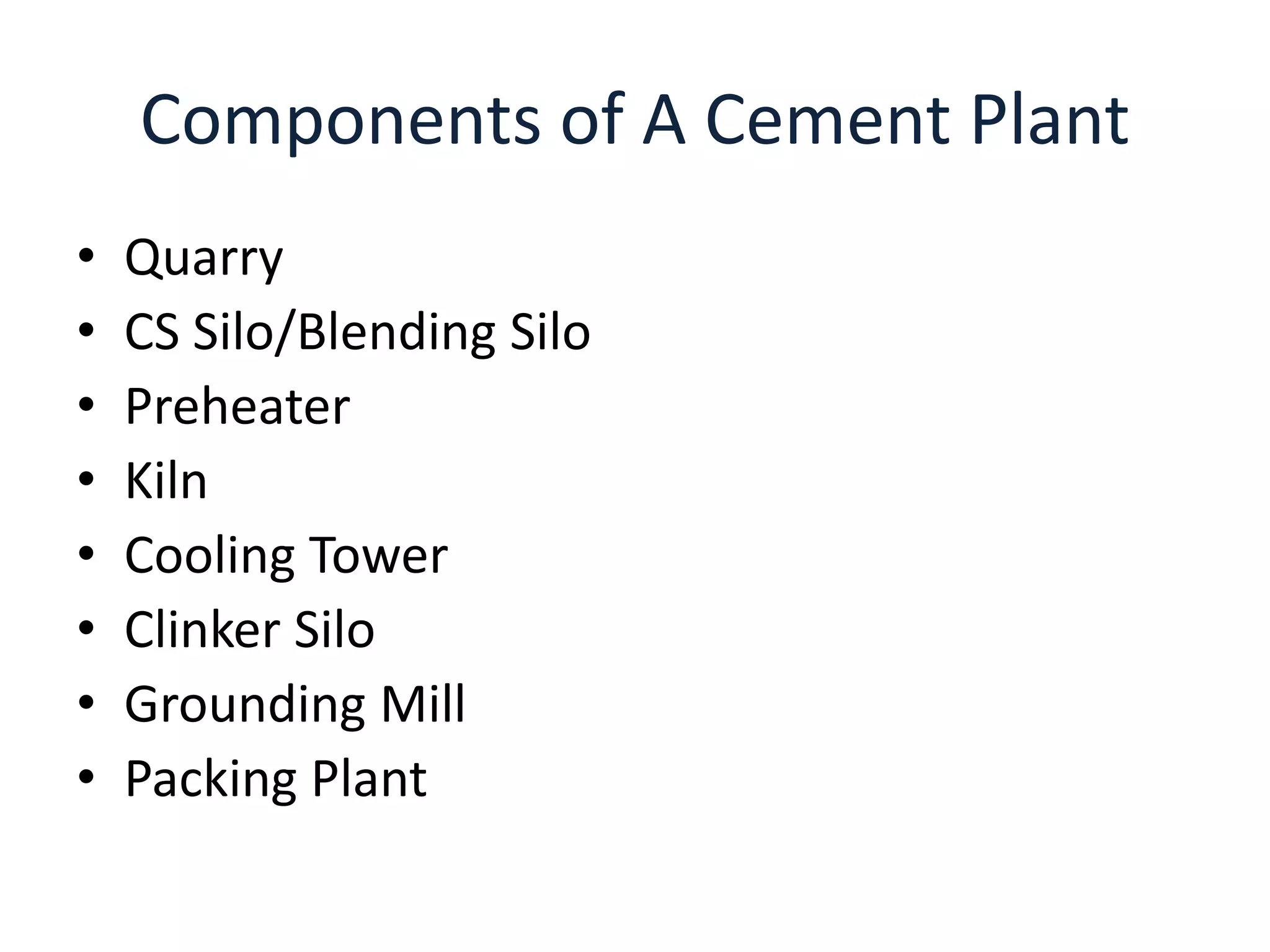 Cement Manufacturing Plant Construction | PPTX