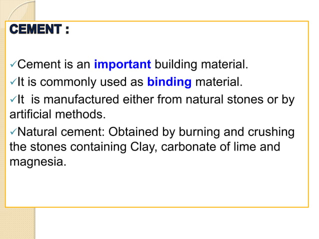 Cement ppt | PPT