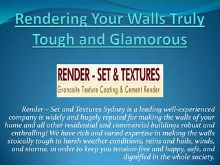 Cement render to renovate your building | PPT