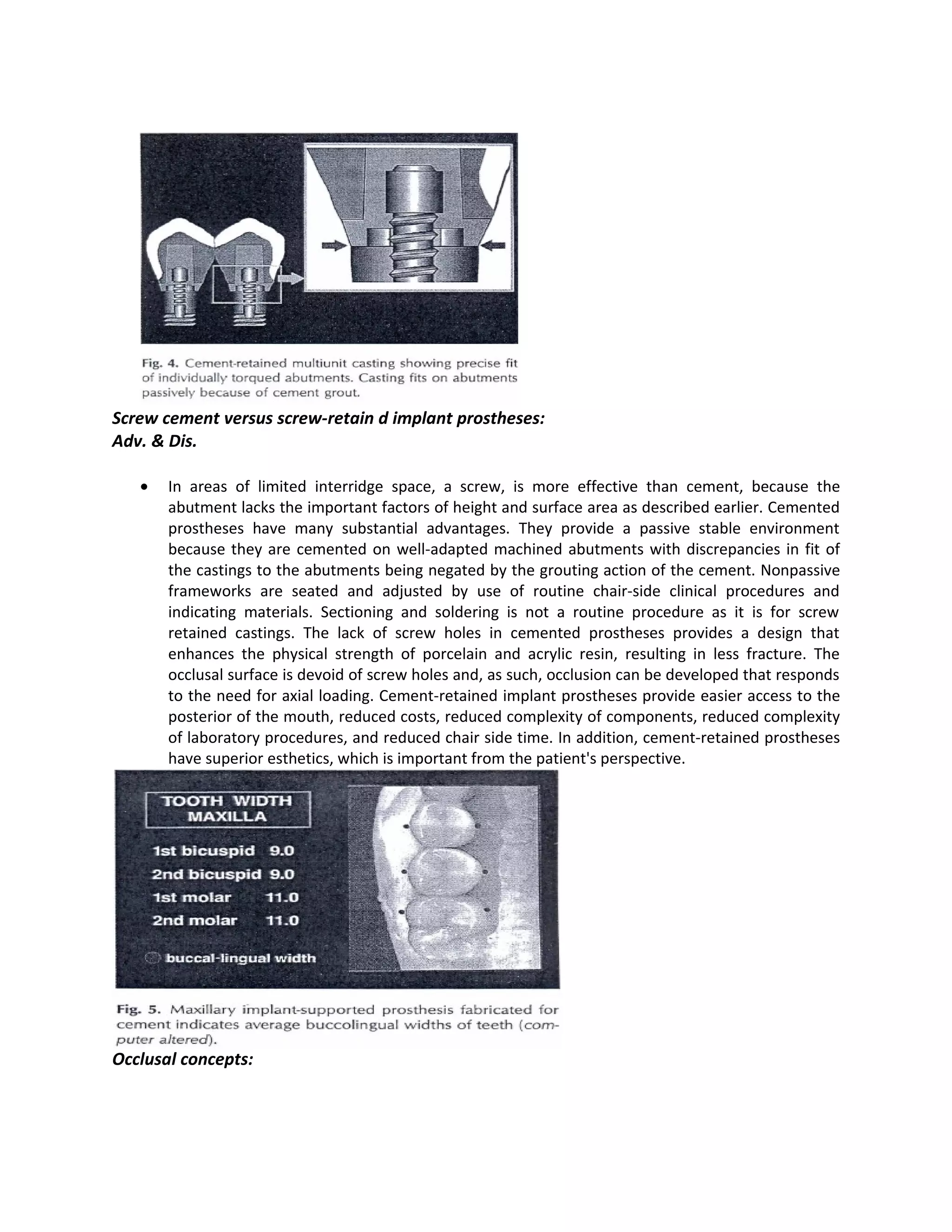 Cement Retained Versus Screw Retained Implant Restorations Achieving Optimal | DOC