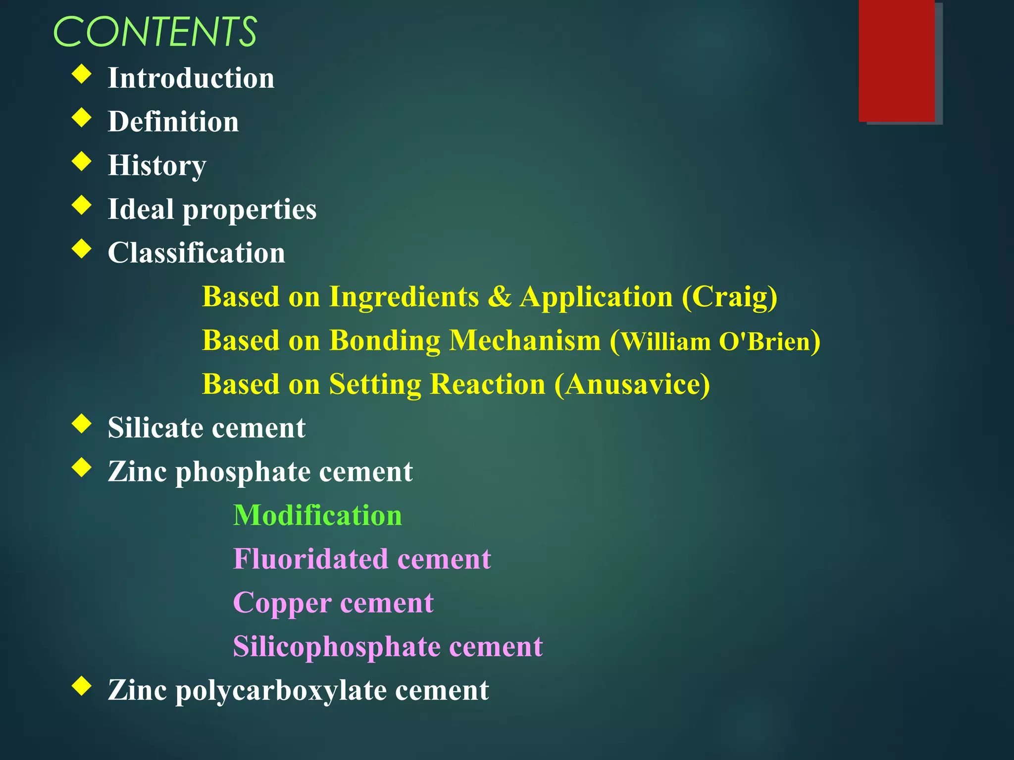 traditional dental cements | PPT