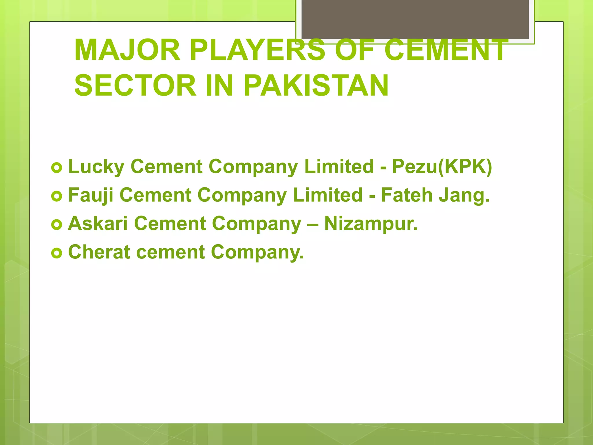 Cement sector of pakistan | PPTX