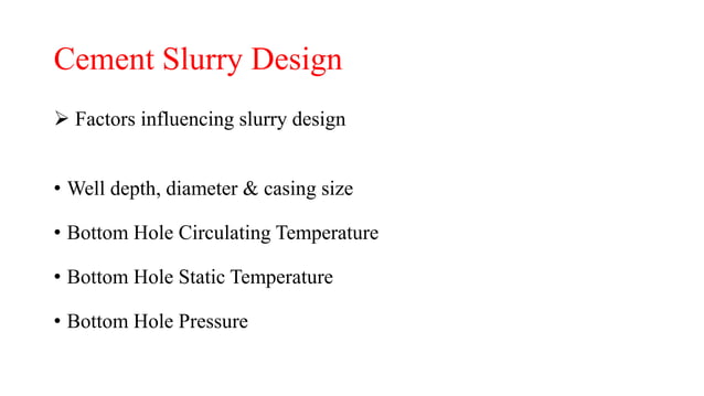 Cement& slurry design | PPTX | Geology | Science