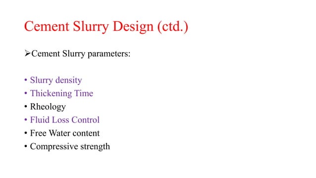 Cement& slurry design | PPTX | Geology | Science