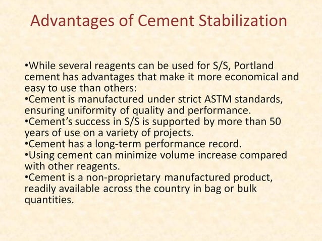 Cement stabilization of soils ppt | PPT
