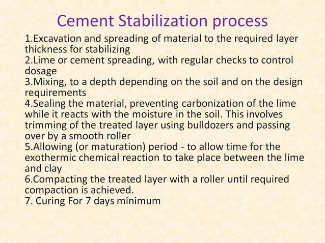 Cement stabilization of soils ppt | PPT