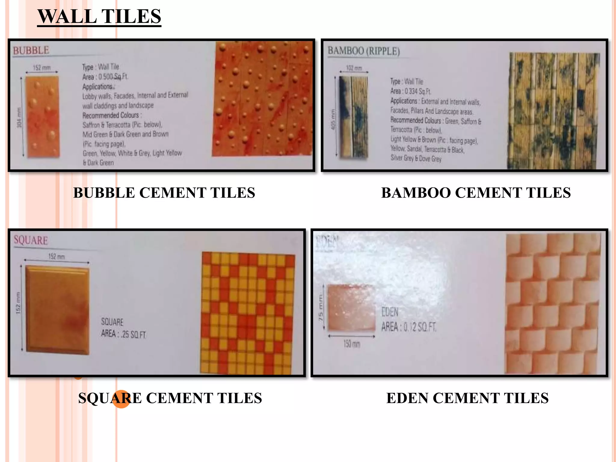 Cement tiles as cladding material | PPTX