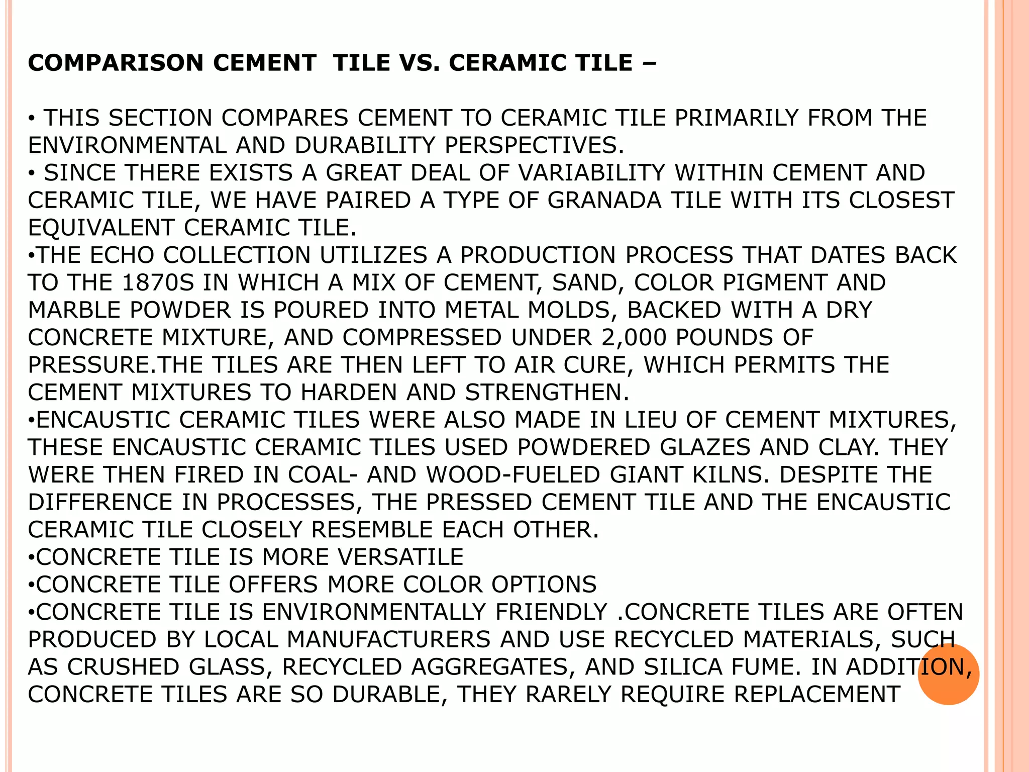 Cement tiles as cladding material | PPTX