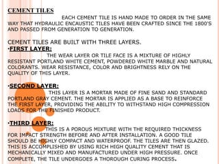 Cement tiles as cladding material | PPTX