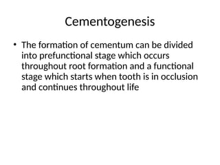 Cementum and its types and abnormalities caused in cementum | PPTX