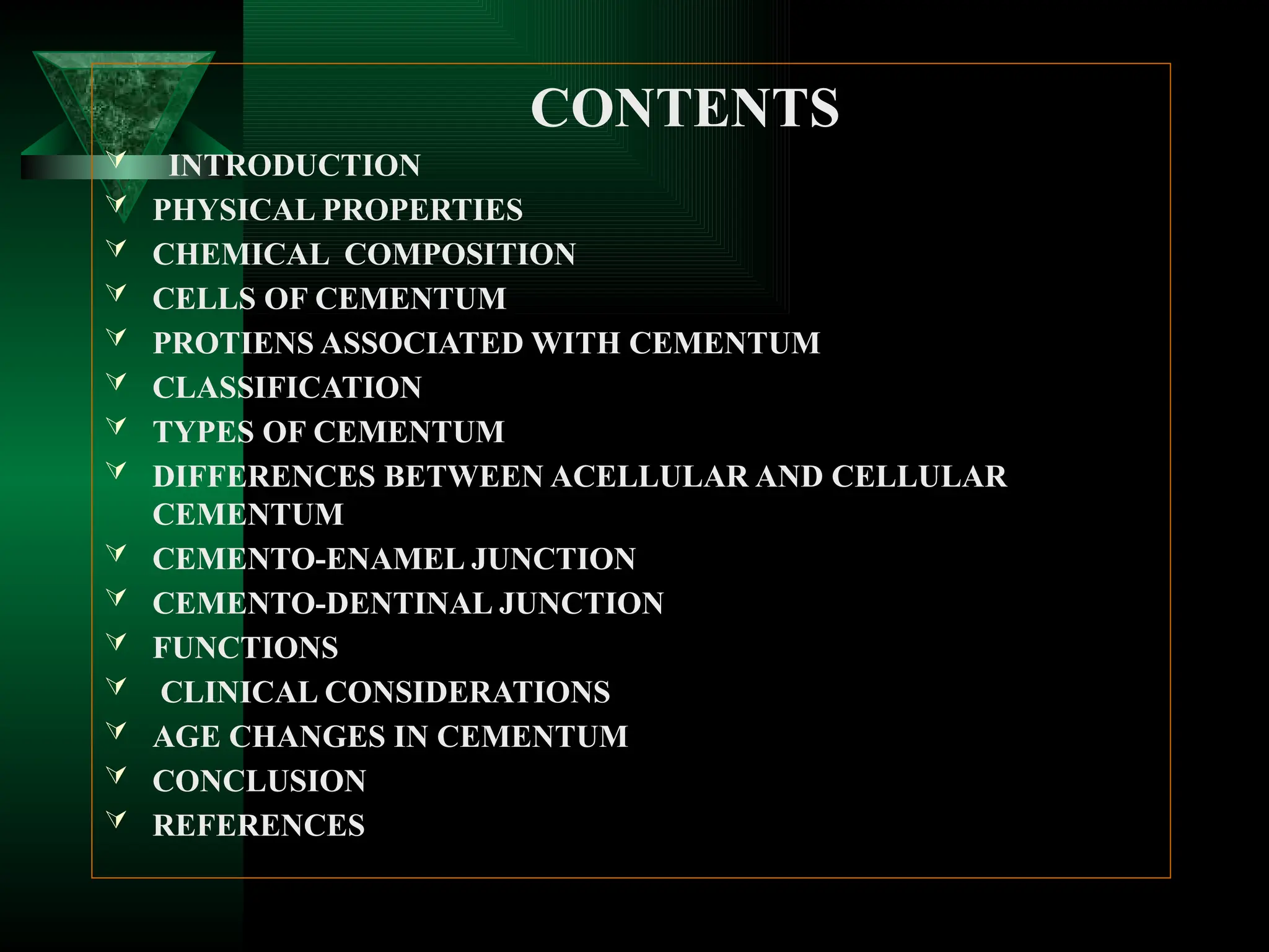 cementum in periodontics and classification of cementum, composition of ...
