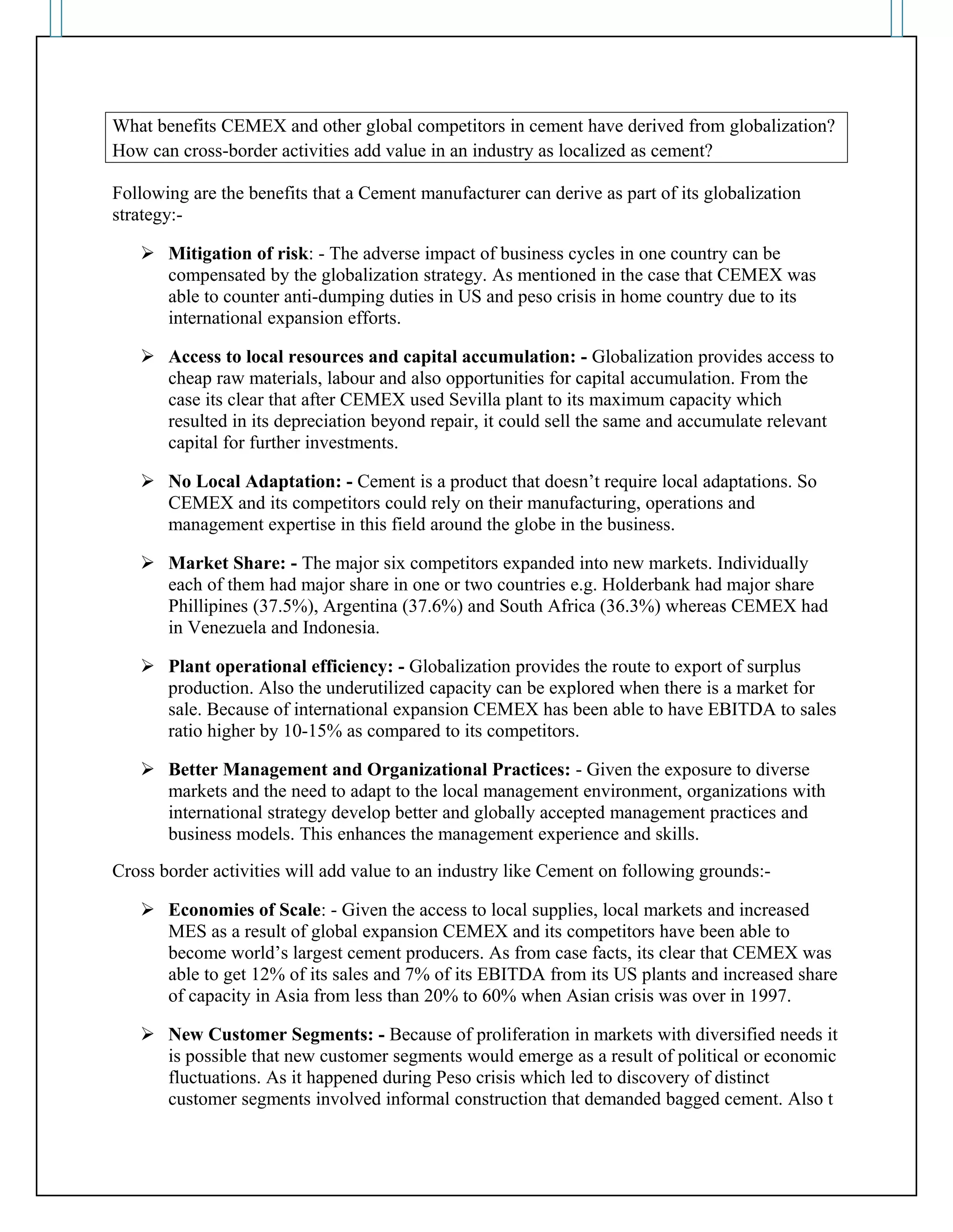 Cemex case study | DOC