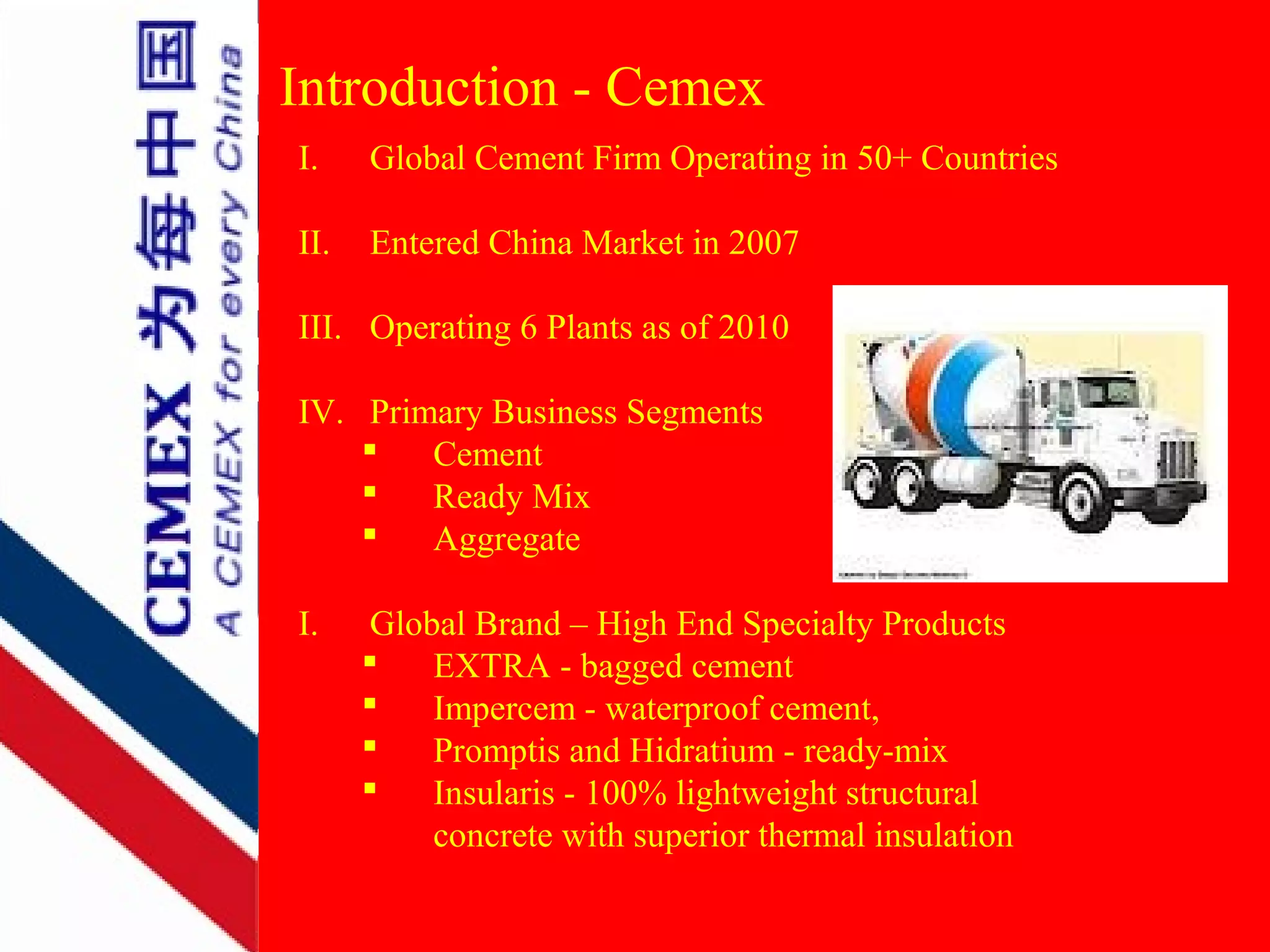 Global Business & Market Strategy: CEMEX - China Market Entry Proposal ...