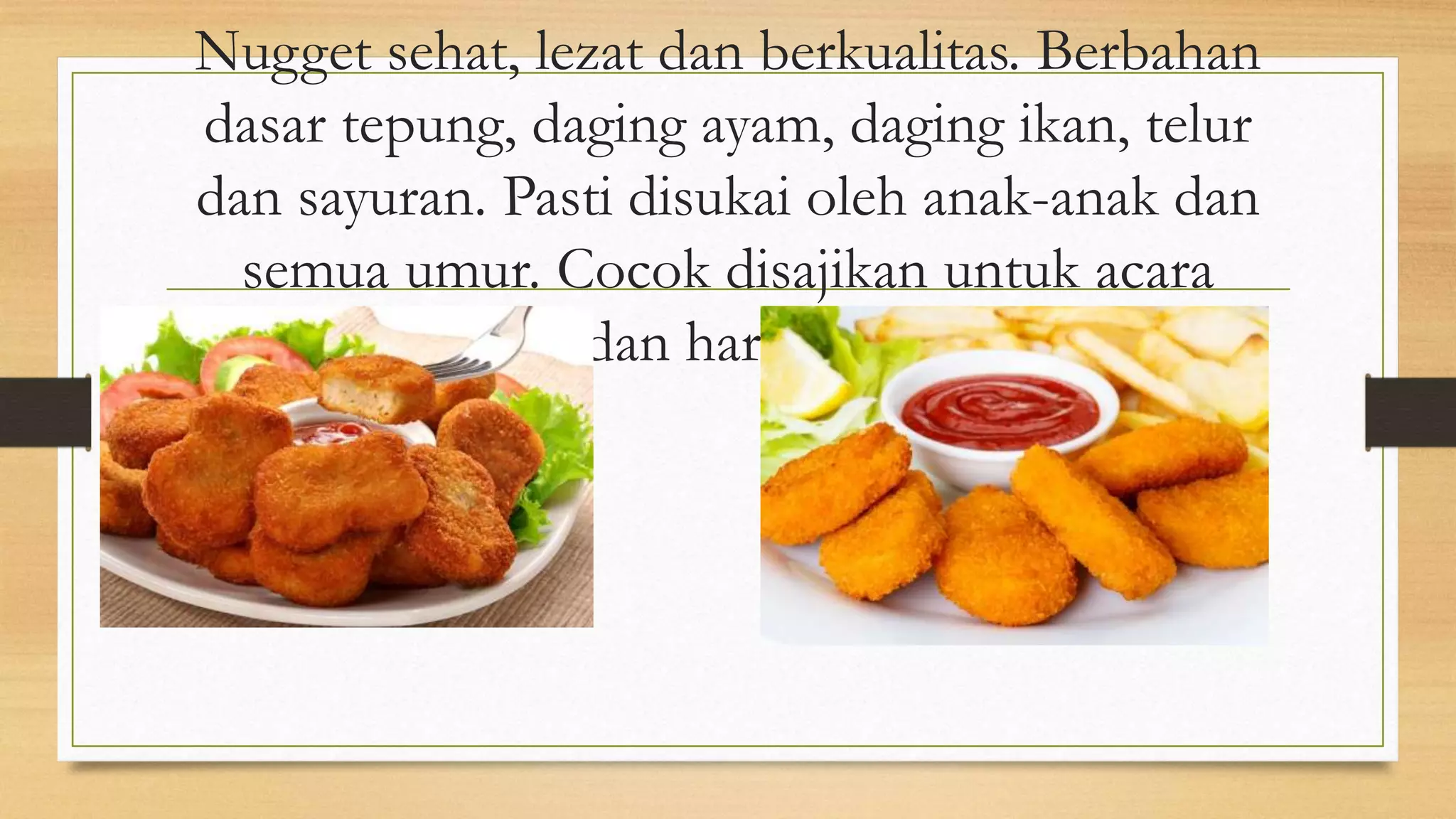 Cemilan sehat dan lezat sempol nugget by nonik | PPTX