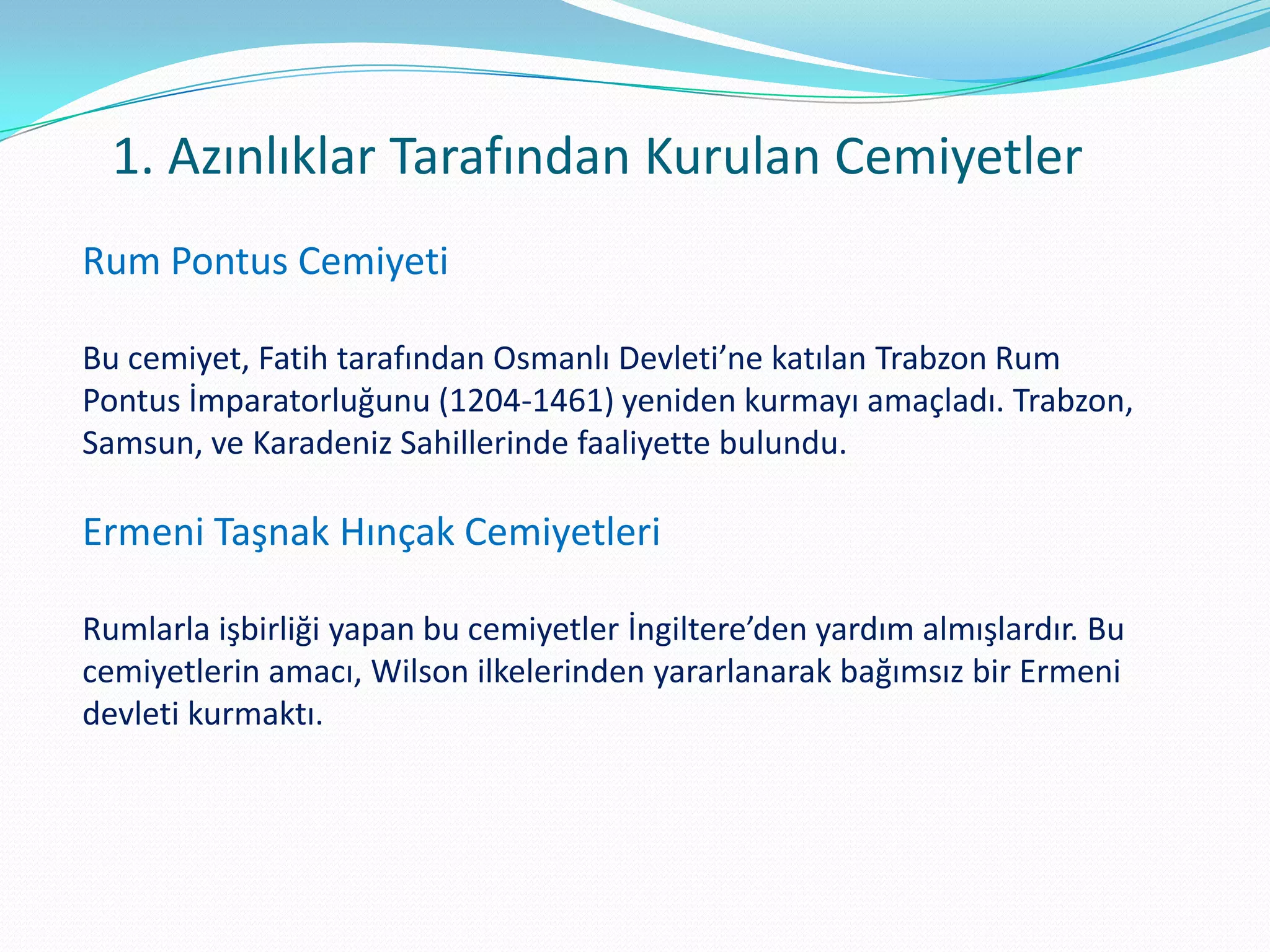 Cemiyetler i̇nk. performans ödevi | PPTX