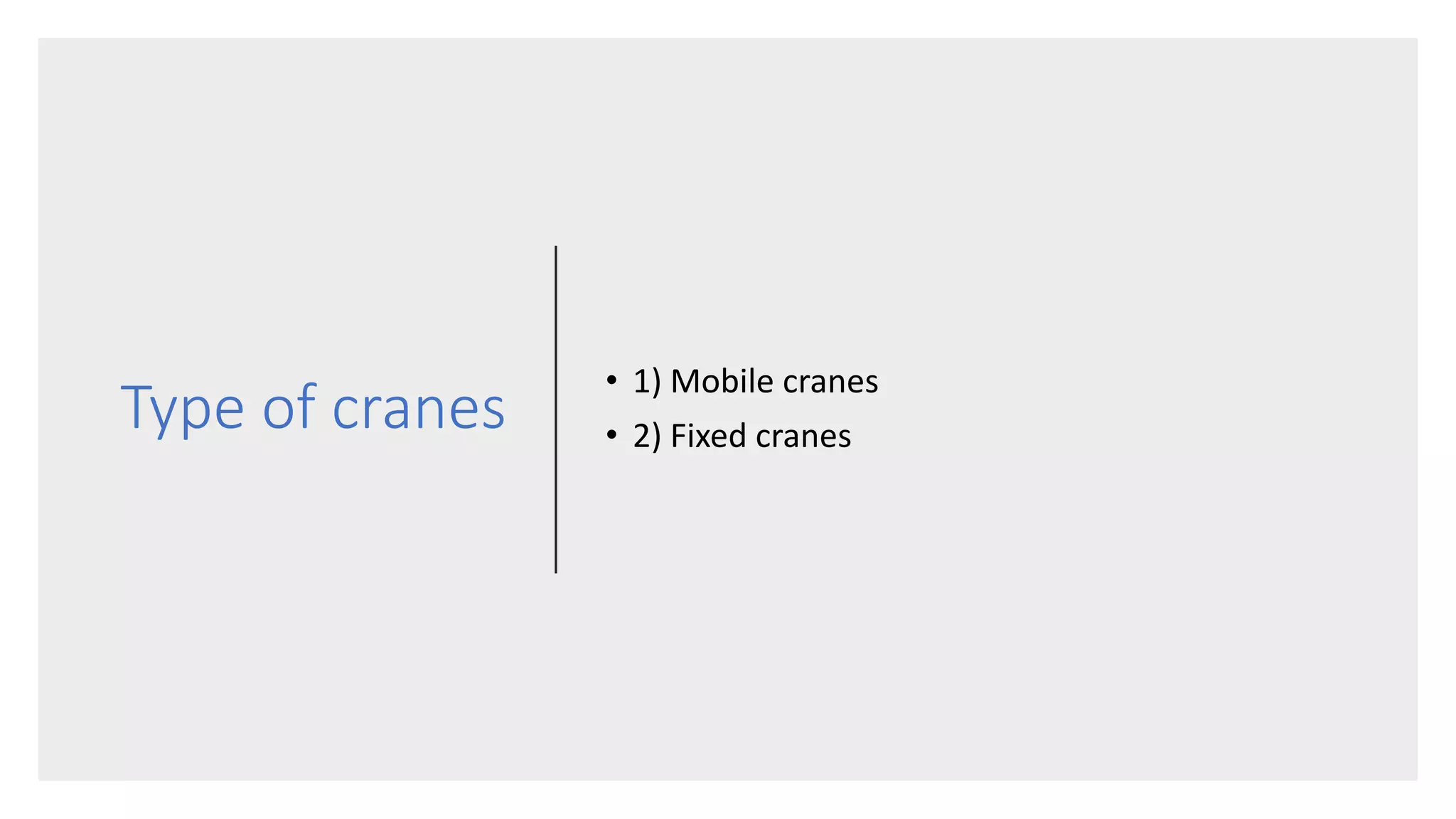 Types of cranes | PPTX