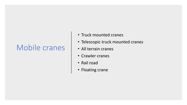 Types of cranes | PPTX
