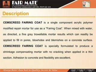 Cemscreed fairing coat | PPT