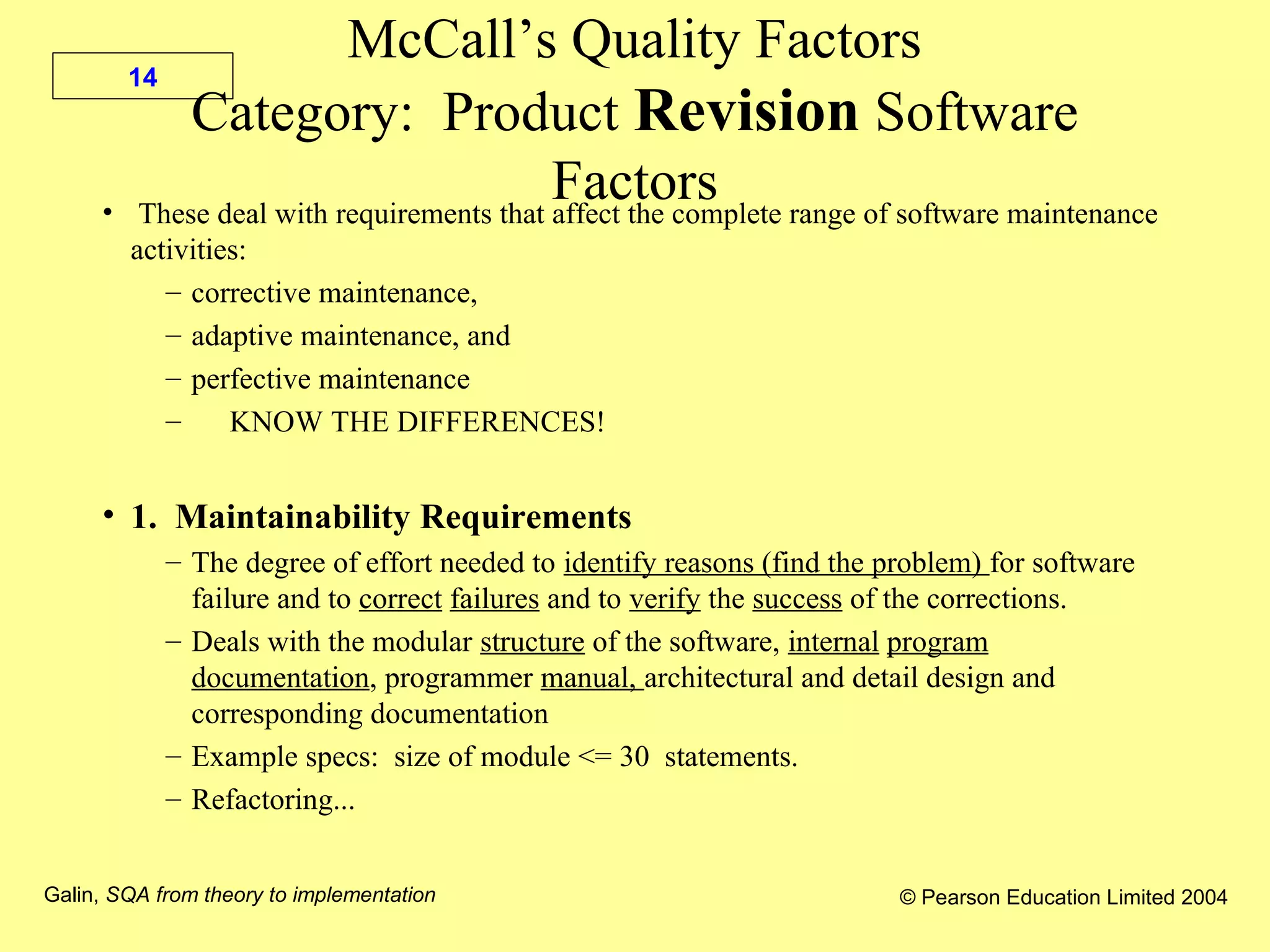 McCall's Quality Factors | PPT