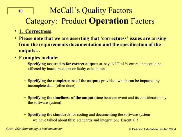 McCall's Quality Factors | PPT | Technology & Computing