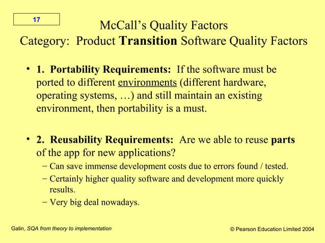 McCall's Quality Factors | PPT | Technology & Computing