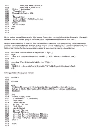 Cenadep.org - Tutorial Penomoran Transaksi Otomatis Dengan Delphi Dan MySQL | PDF
