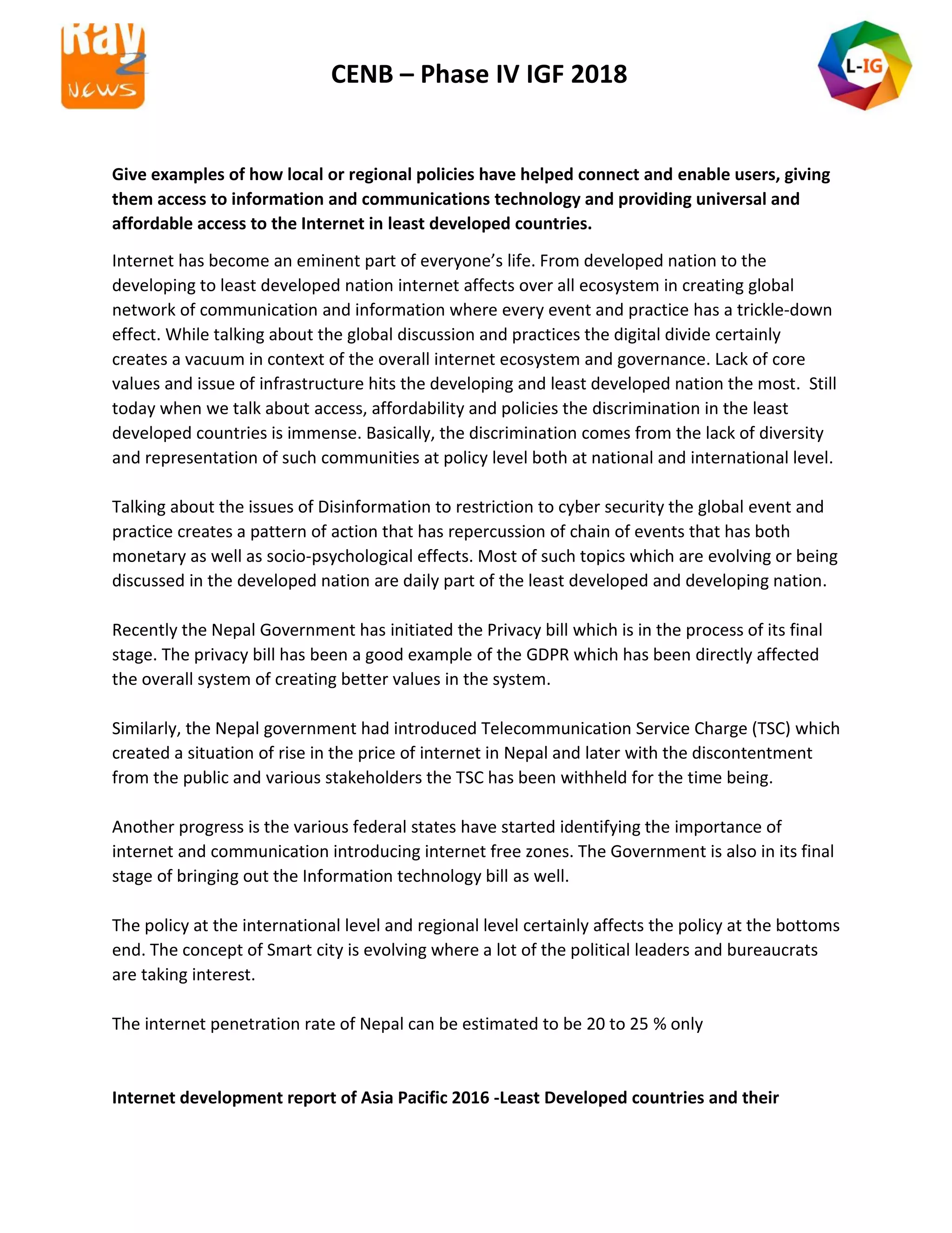 Cenb igf2018 shreedeep rayamajhi | PDF