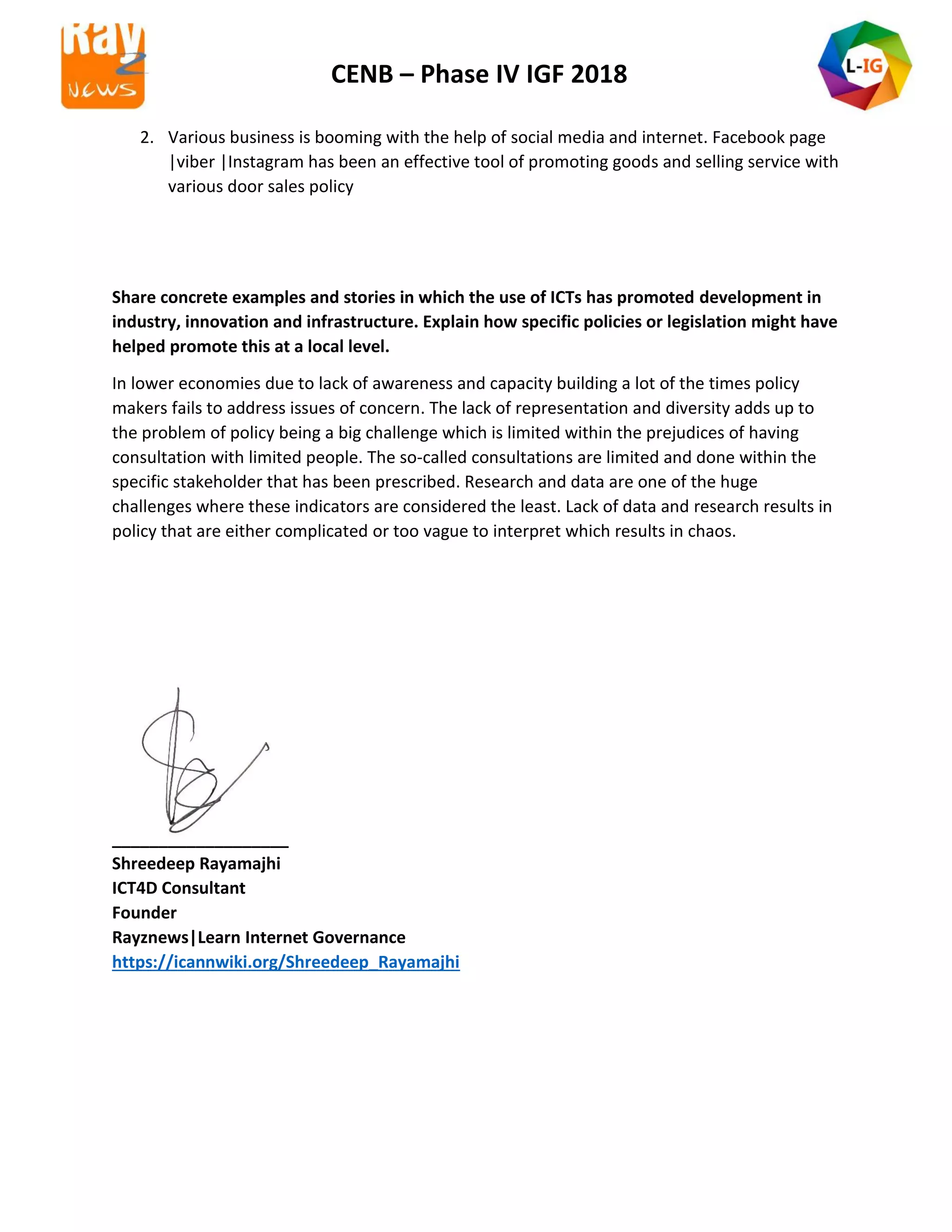 Cenb igf2018 shreedeep rayamajhi | PDF