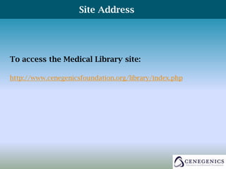 Cenegenics® Medical Library | PPSX
