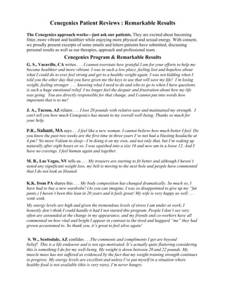 Cenegenics Client Reviews | PDF