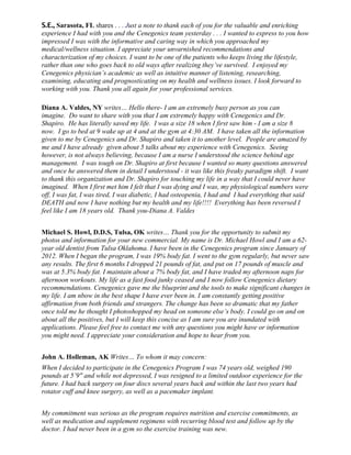 Cenegenics Client Reviews | PDF