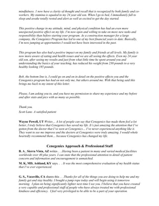 Cenegenics Client Reviews | PDF