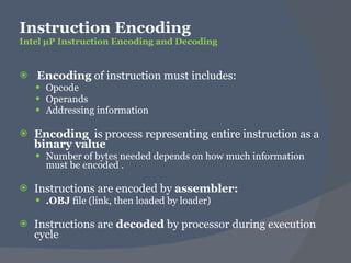Intel µp instruction encoding and decoding | PPT