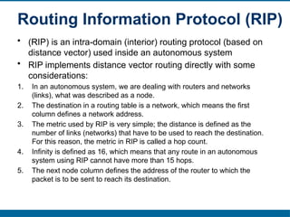 Unicast Routing Protocols: Distance Vector Routing and RIP Explained | PPTX