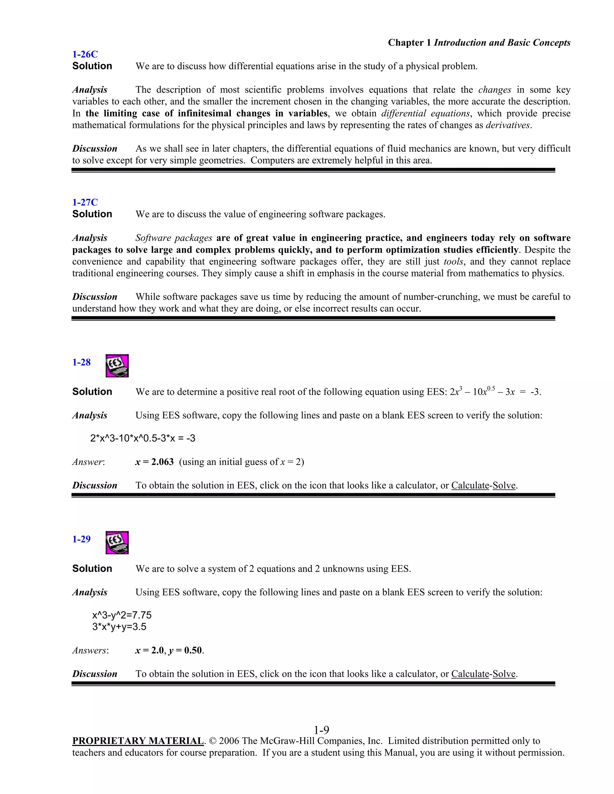 Cengel cimbala solutions_chap01 | PDF