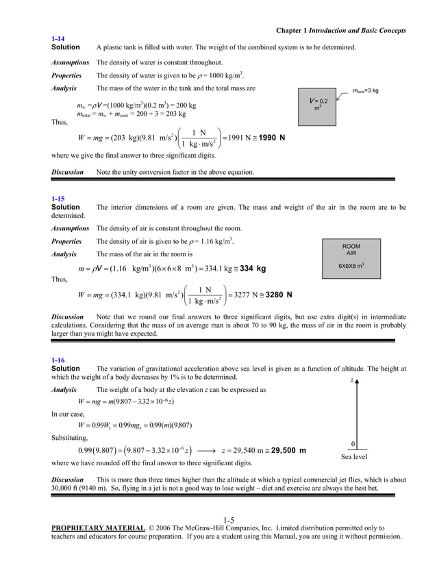 Cengel cimbala solutions_chap01 | PDF