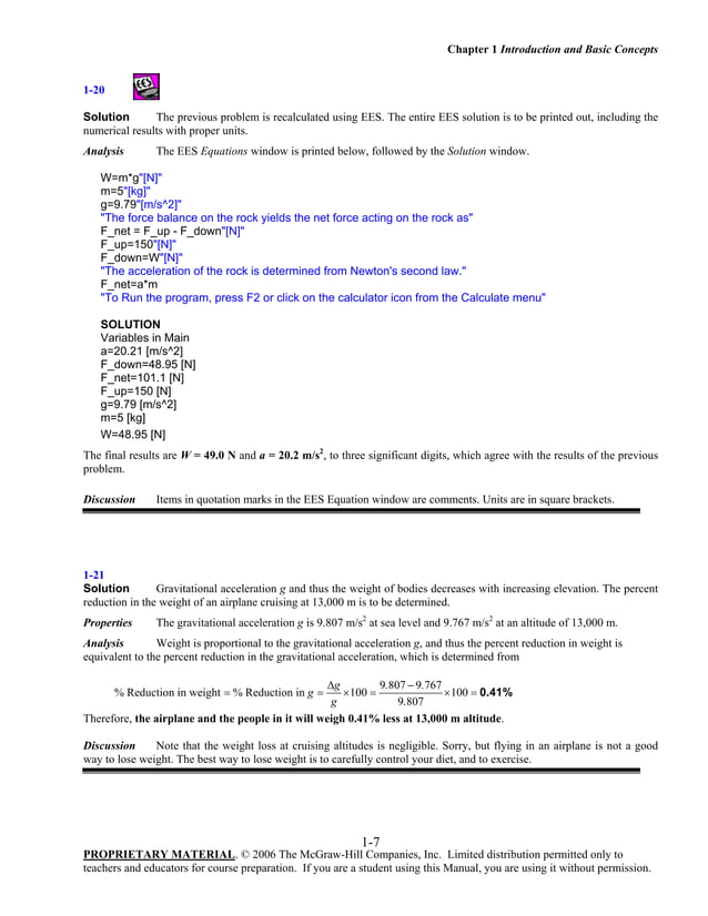 Cengel cimbala solutions_chap01 | PDF