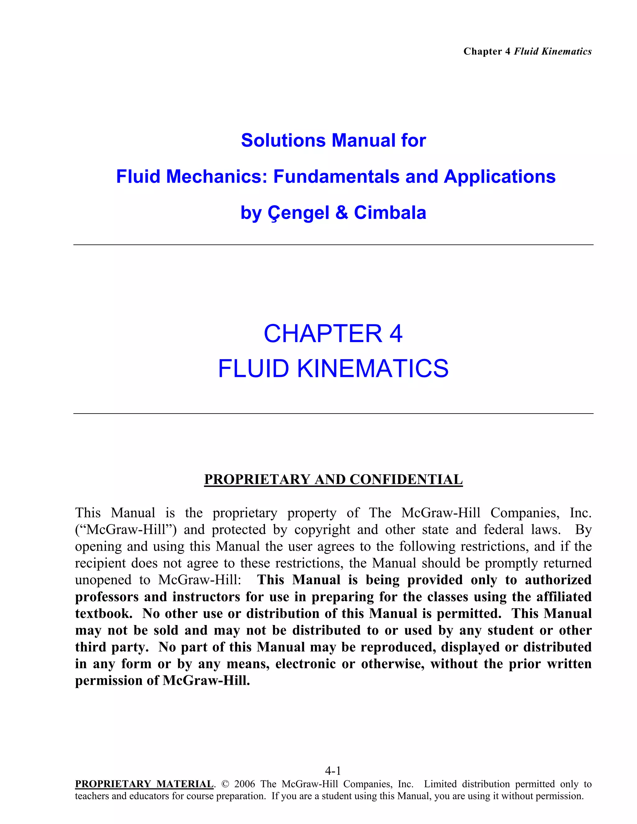 Cengel cimbala solutions_chap04 | PDF