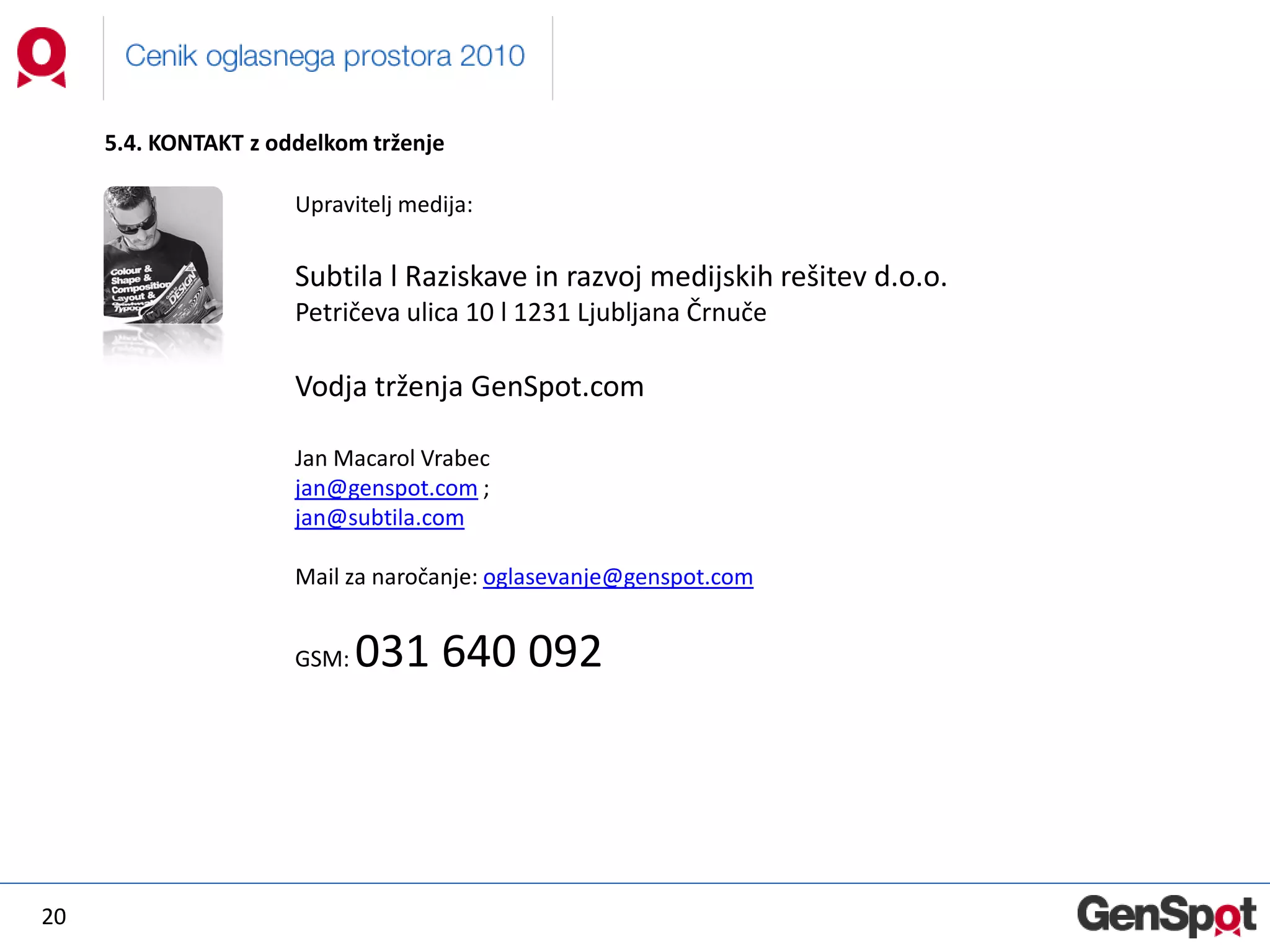 Cenik oglasnega prostora | PDF