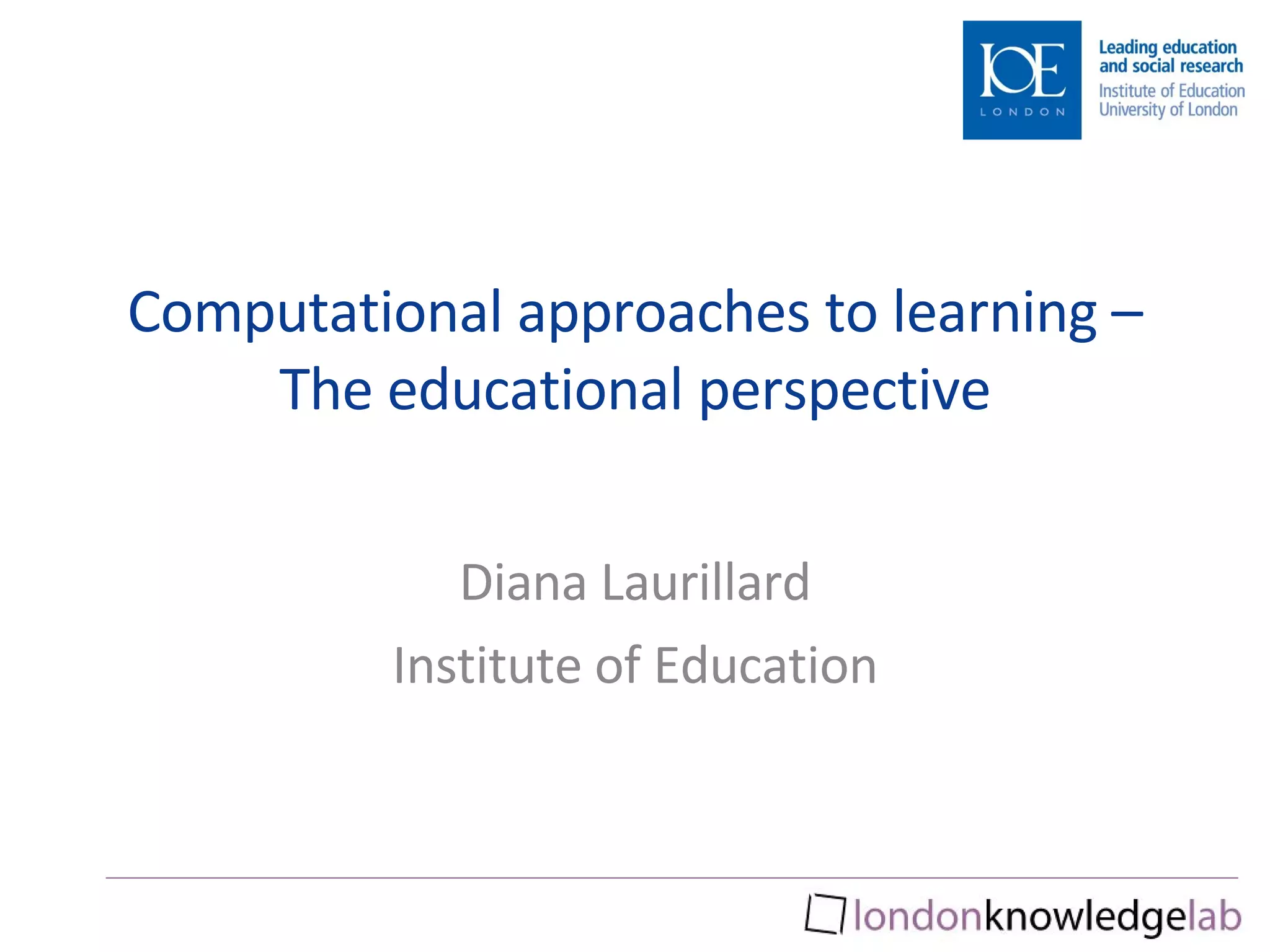 CEN launch, Diana Laurillard | PPT
