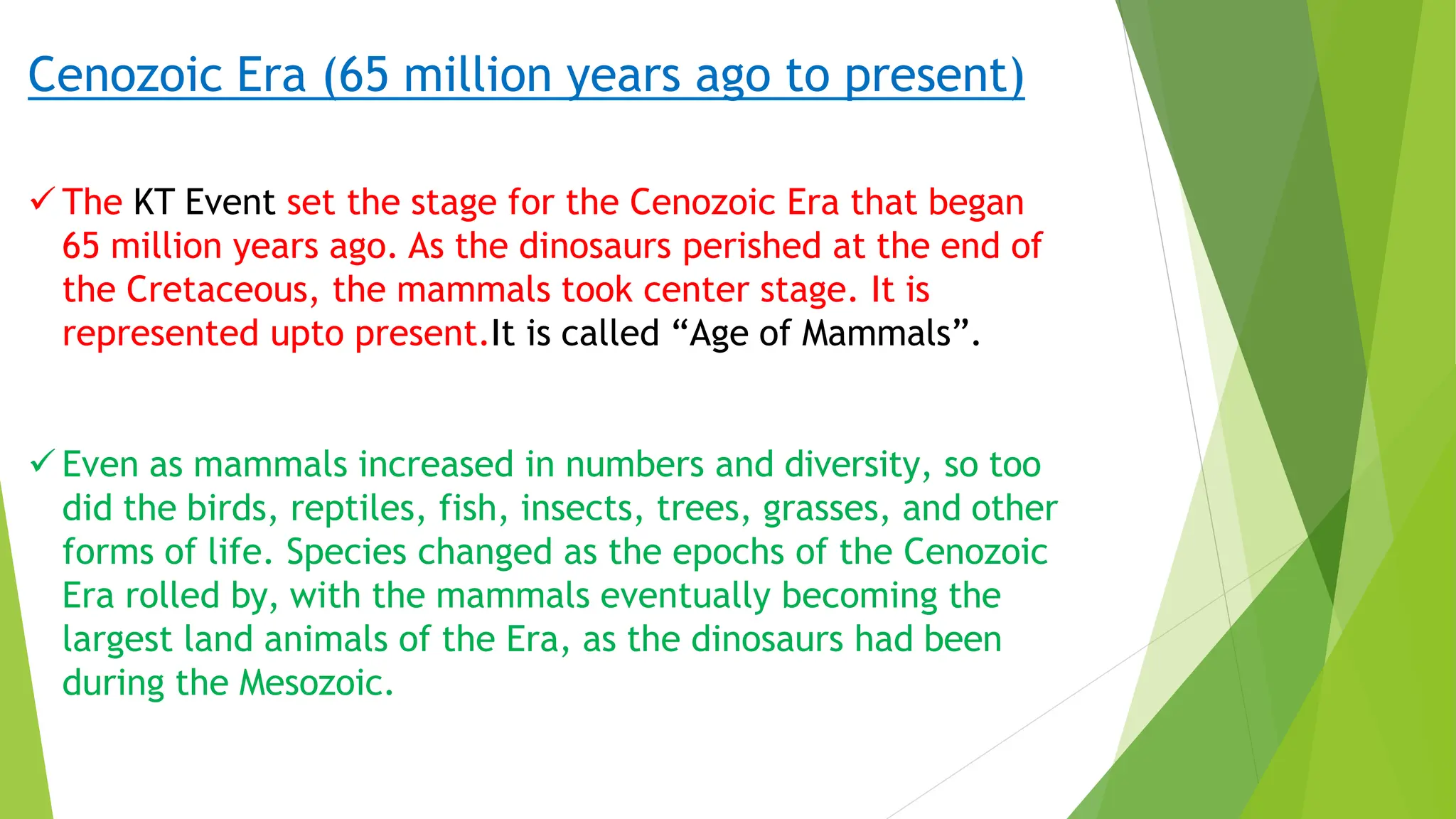 cenozoic era- eVERYTHING ABOUT THE TIME OF MAMMALS | PPTX